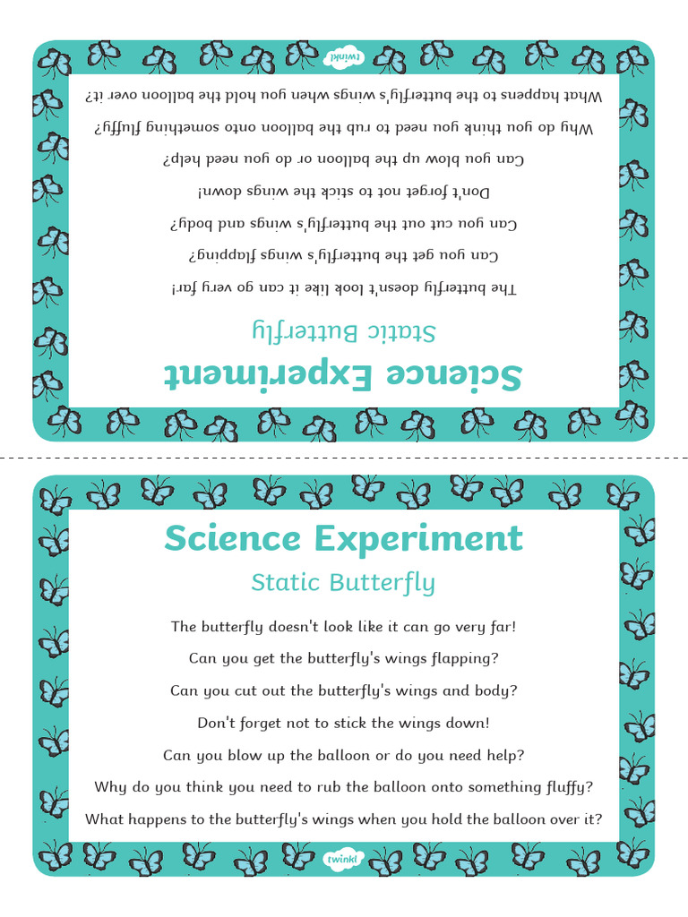 Static Butterfly Science Experiment | PDF