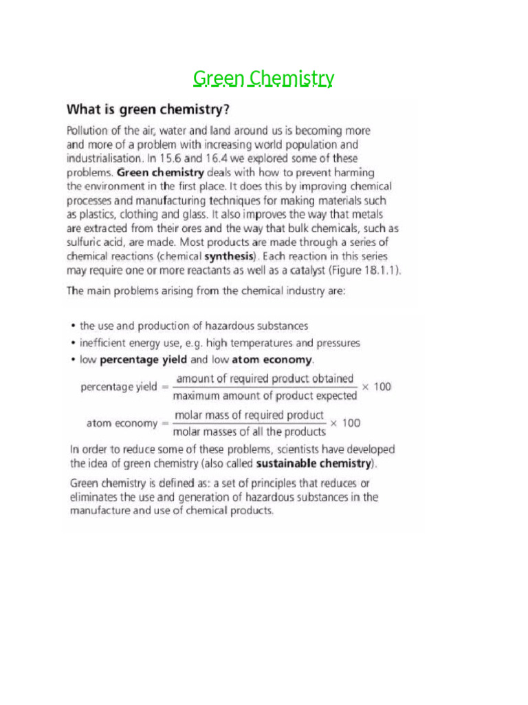 Green Chemistry | PDF