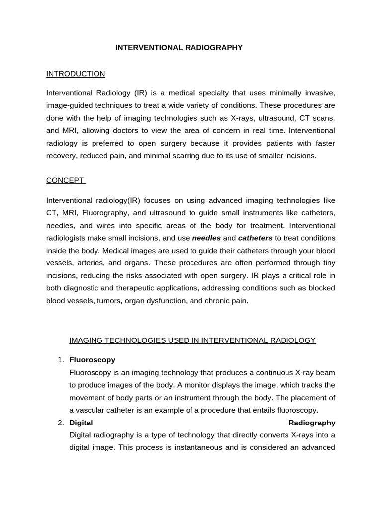 Interventional Radiography | PDF | Stent | Interventional Radiology