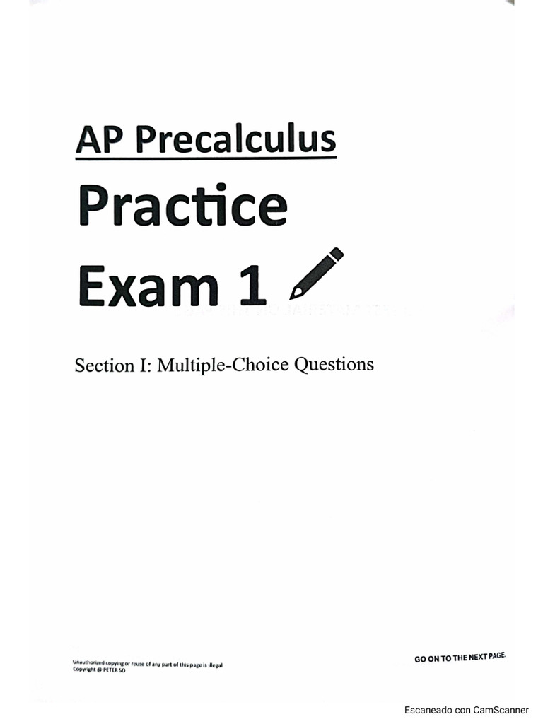 Ap Precalculus Practice Exam 2 Part A | PDF