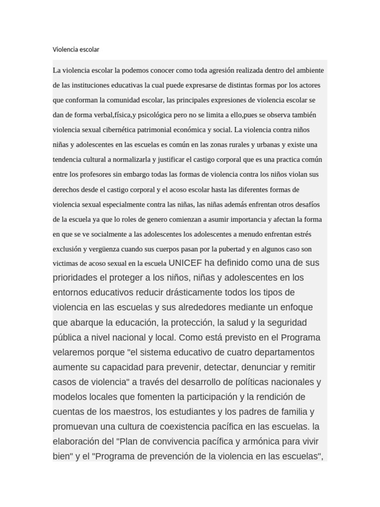 Violencia Escolar | PDF | Violencia | Escuelas