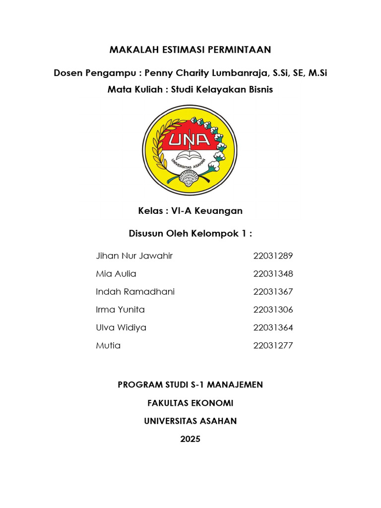 Estimasi Permintaan | PDF