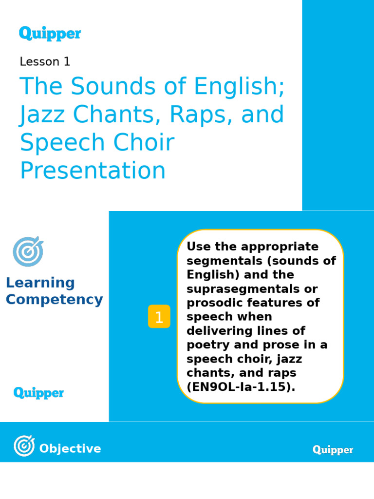 English 9 - Unit 4 - Lesson 1 - Features of Jazz Chants, Raps, and ...