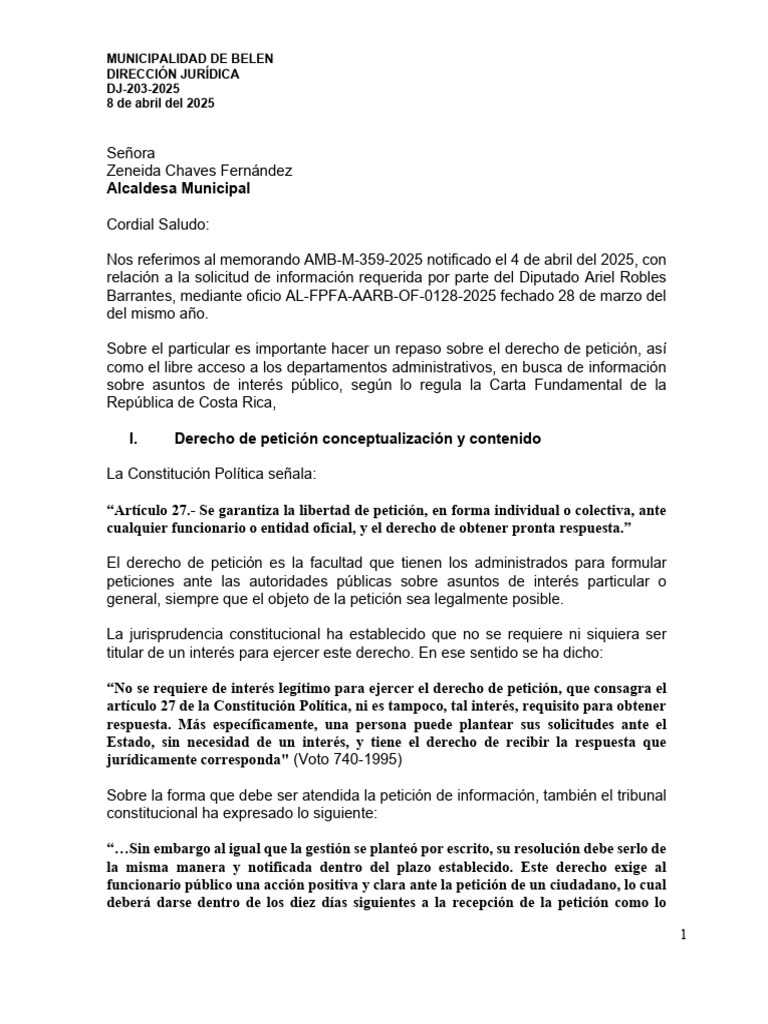 DJ 203 2025 AMB M 359 2025 Solicitud Información Ariel Robles LTP ...