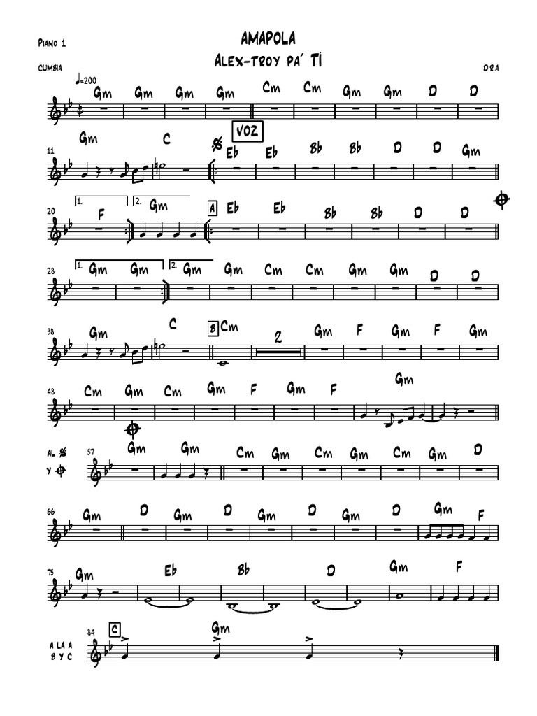 AMAPOLA - Piano 1 | PDF