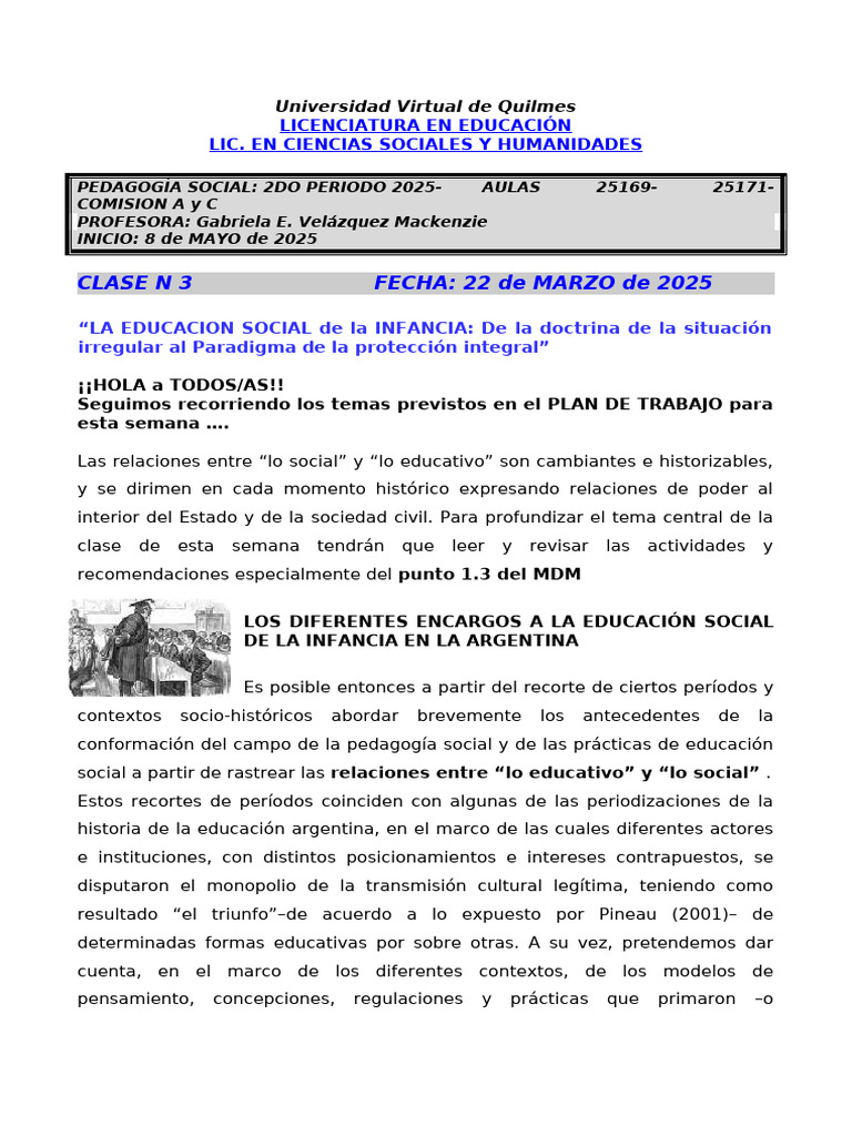 Clase 3 La Educacion Social de La Infancia | PDF | Derechos de los ...