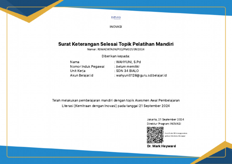 Surat Selesai 21 | PDF