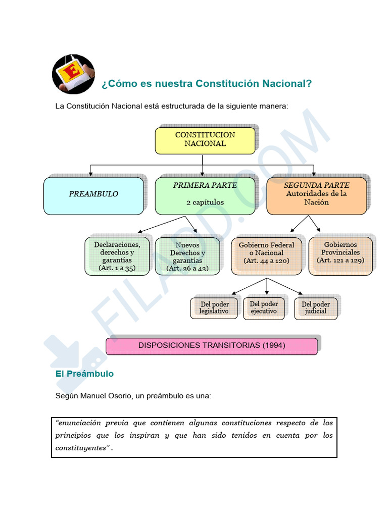 Estructura y Principios de la Constitución Nacional | PDF ...