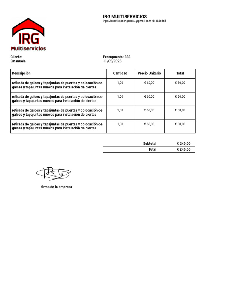 Irg Multiservicios | PDF