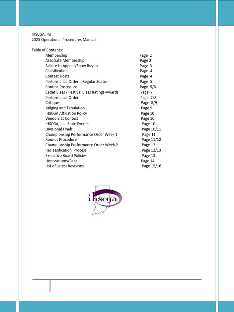 2025 IHSCGA Procedure Manual - 1 | PDF | Fee