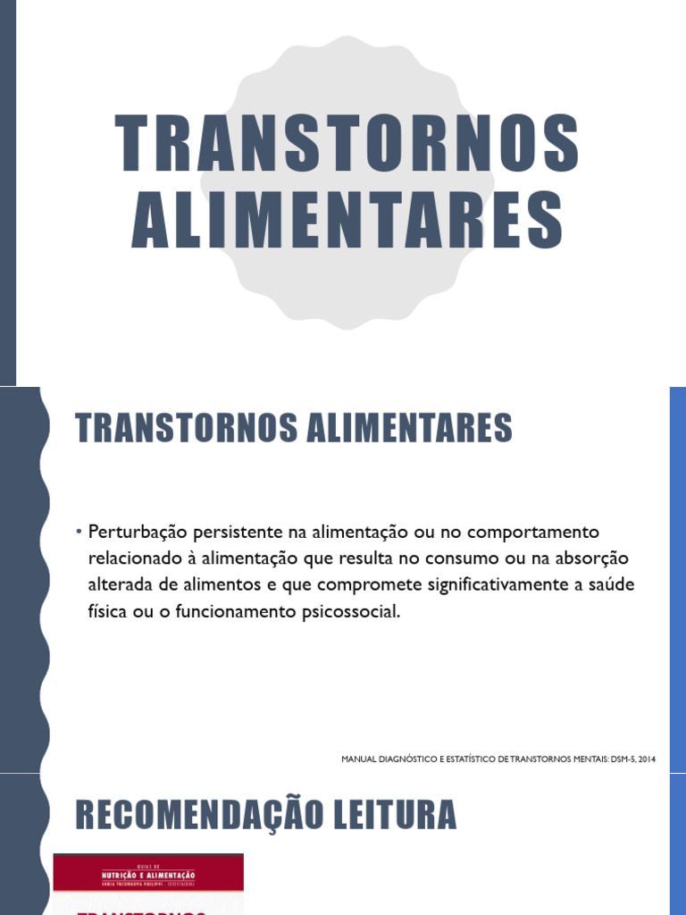 Distúrbios Nutricionais em Transtornos Alimentares | PDF | Transtorno e ...