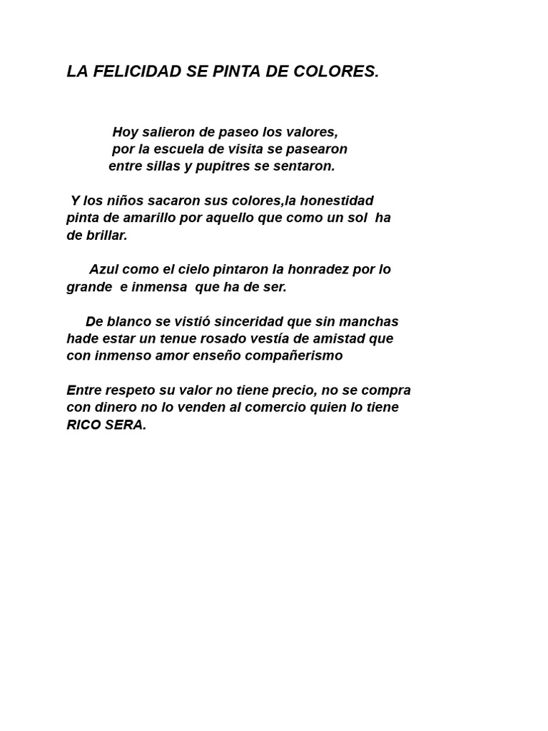 La Felicidad Se Pinta de Colores | PDF