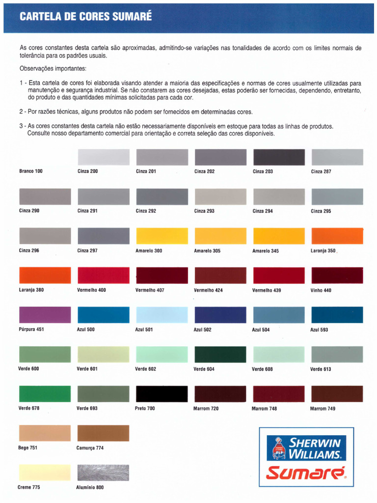 Cartela de Cores - Sumaré (Grande) 2 | PDF