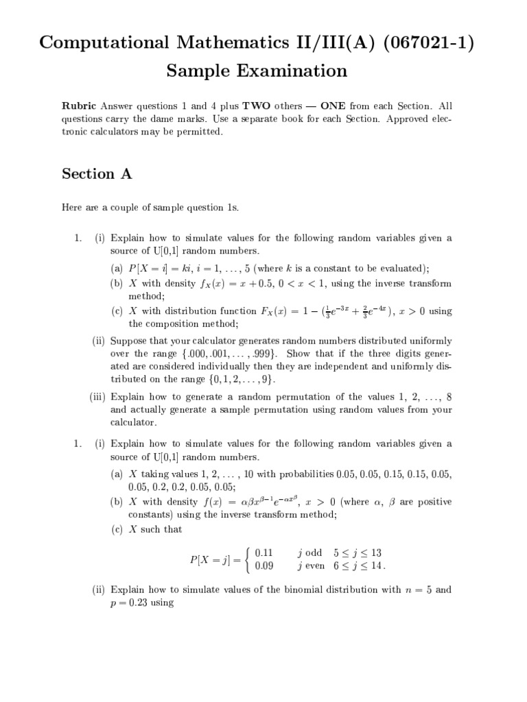 Sample Exam | PDF
