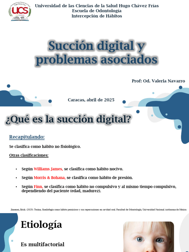 Succión Digital: Hábitos y Problemas Asociados | PDF | Odontología ...