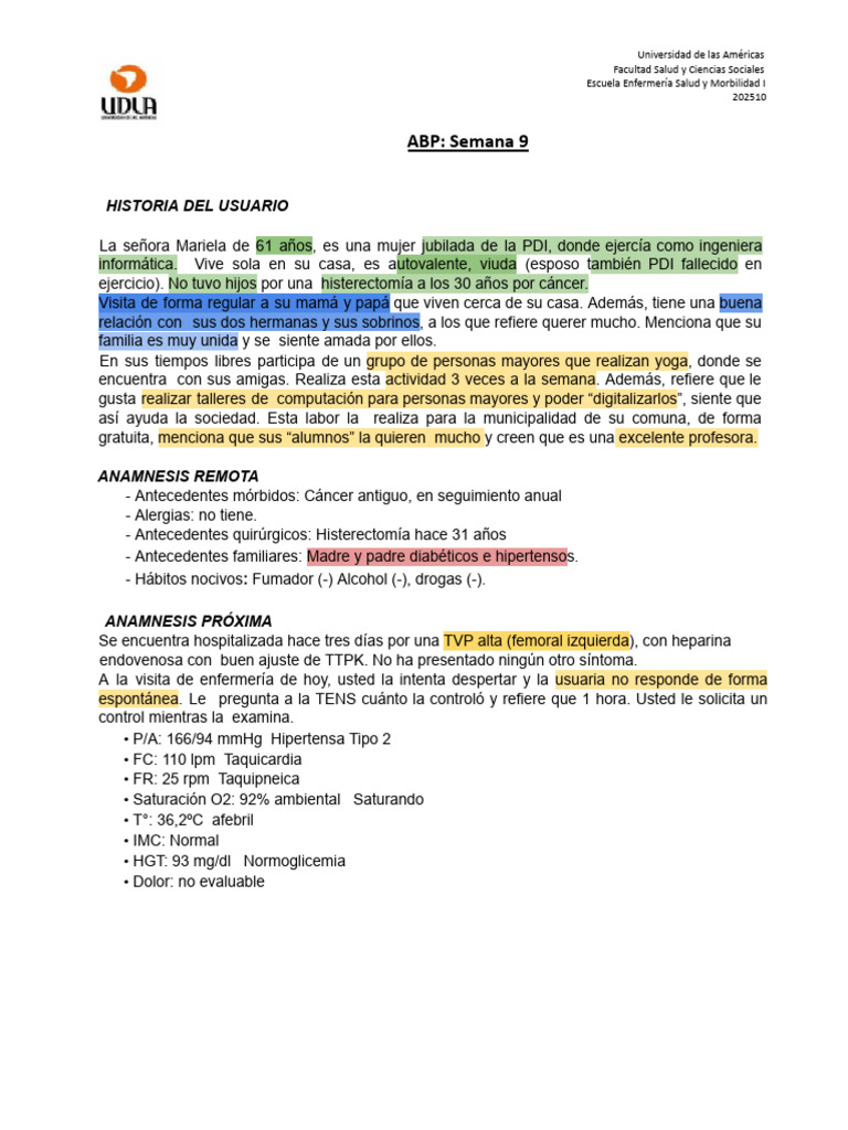 ABP Semana 9 | PDF | Especialidades Medicas | Medicina CLINICA