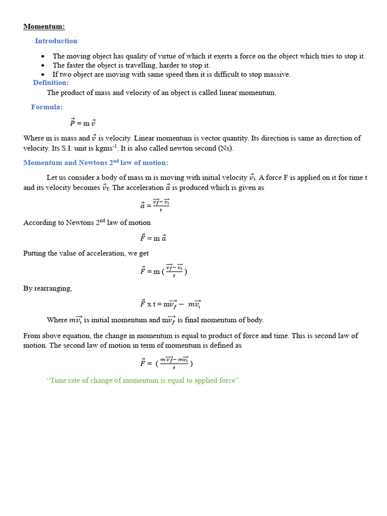 Understanding Linear Momentum Basics | PDF