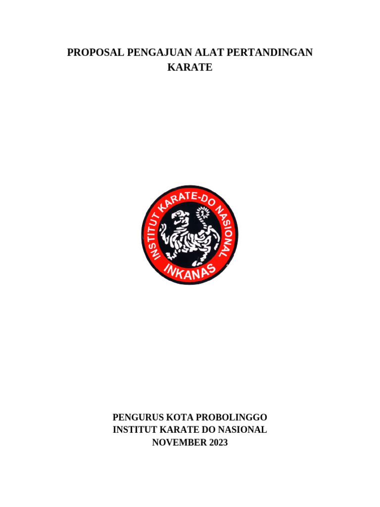 Proposal Pengajuan Alat Pertandingan Karate | PDF