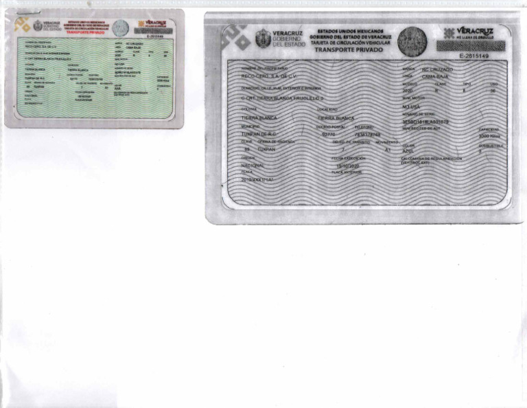 Reco-022 Tarjeta de Circulación (Remolque) | PDF