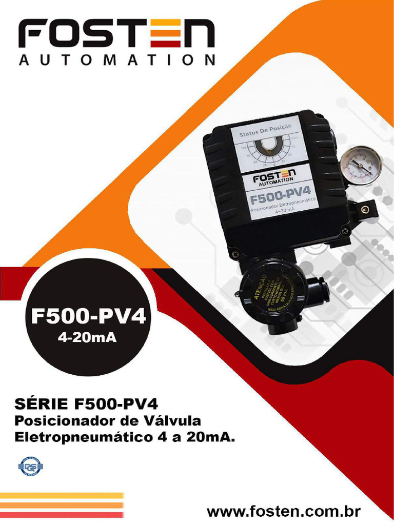 F500 PV4 Posicionador Eletropneumatico | PDF | Válvula