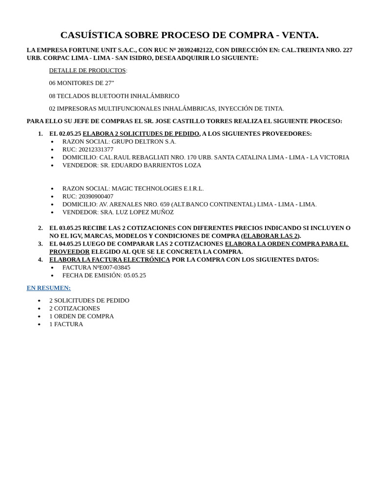 Casuística Proceso de Compra-Venta-1 | PDF