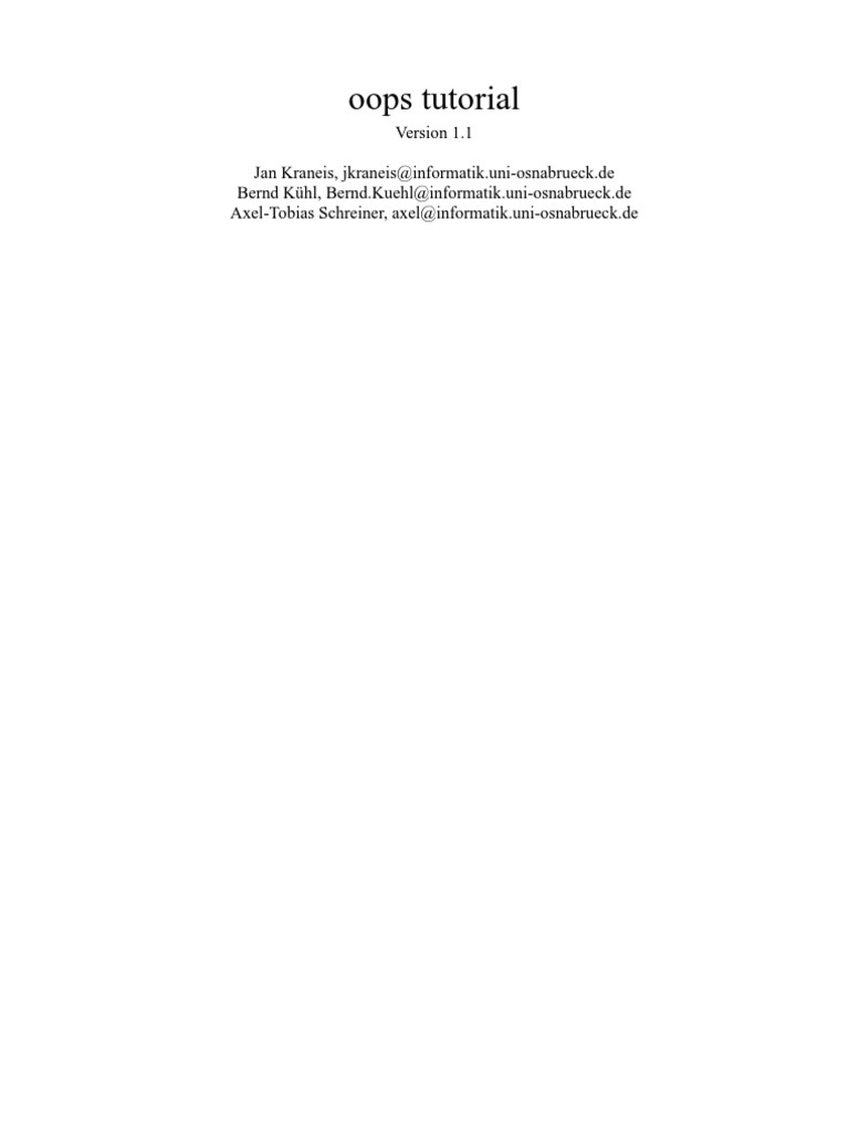 Oops Tutorial Pdf Parsing Inheritance Object Oriented Programming