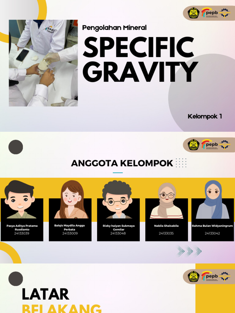 Presentasi Specific Gravity Kelompok 1 | PDF