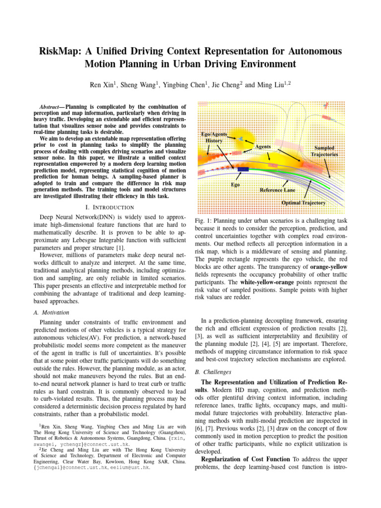 RiskMap A Unified Driving Context Representation For Autonomous Motion ...