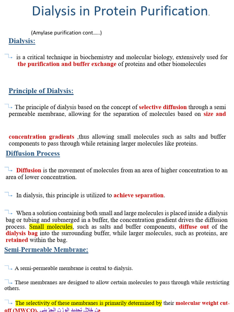 Dialysis in Protein Purification | PDF | Protein Purification | Diffusion