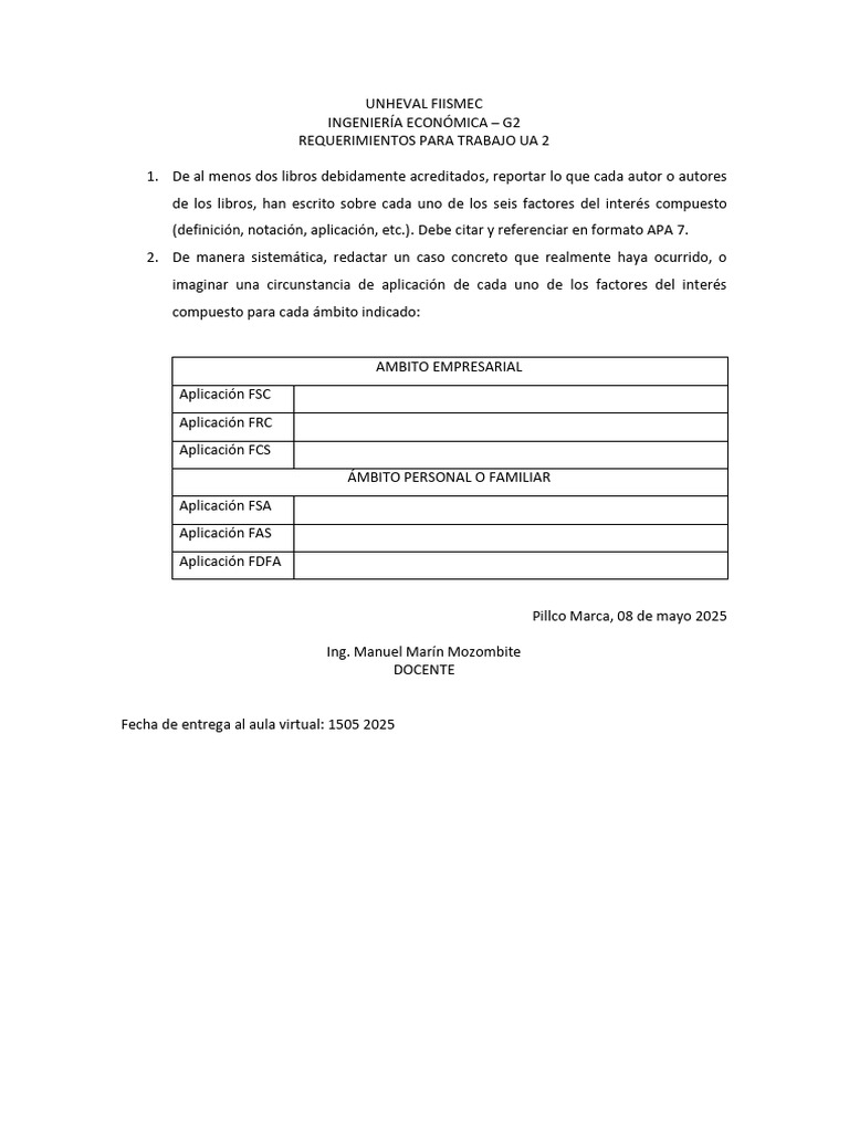 Requerimiento Ingeco 2 | PDF