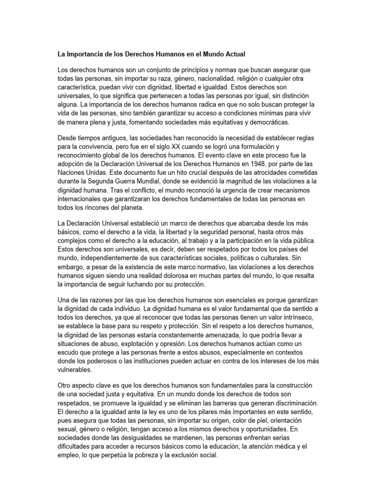 Derechos Humanos: Clave para la Dignidad | PDF | Derechos humanos ...