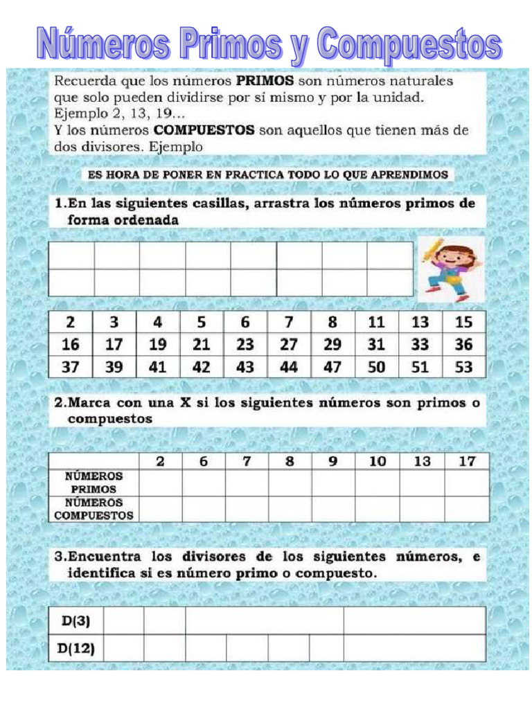 Ficha de Numeros Primos | PDF