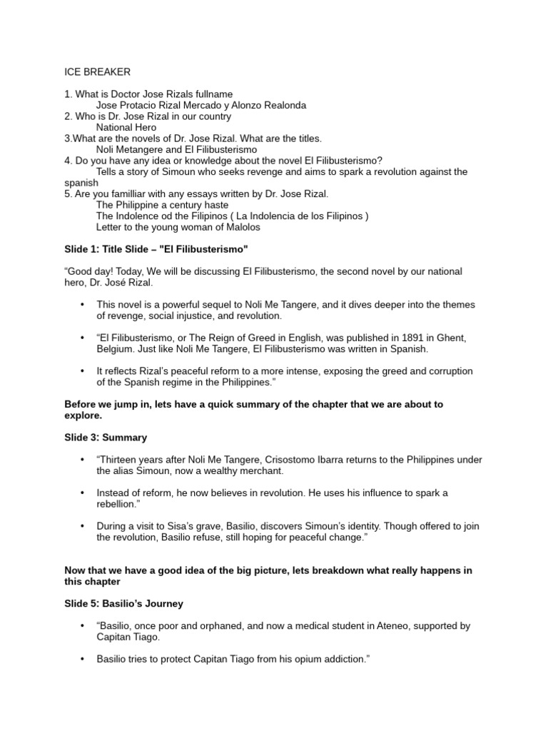 EL FILI PPT Explanation | PDF
