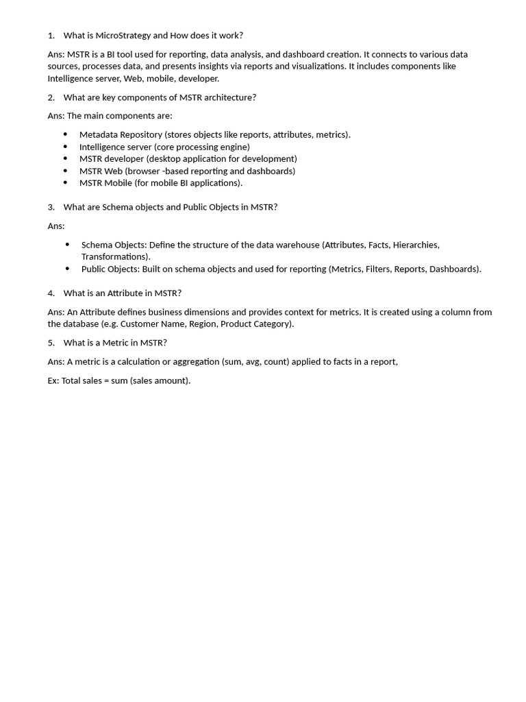 Understanding MicroStrategy Architecture | PDF