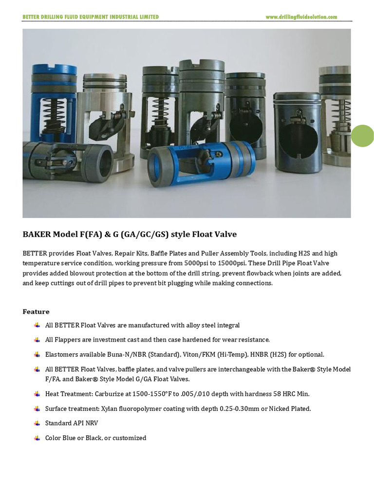Baker Style Float Valve -BETTER | PDF | Valve | Pipe (Fluid Conveyance)