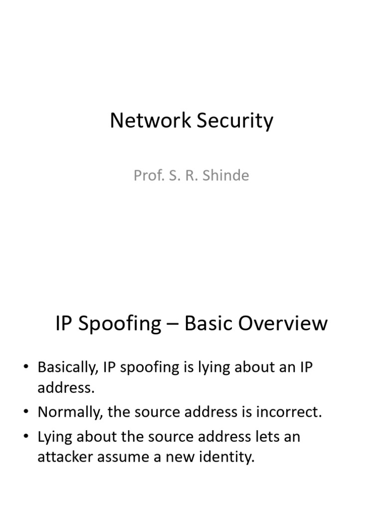 Network Security - Unit - I - Part - II | PDF | Denial Of Service Attack | Transmission Control ...
