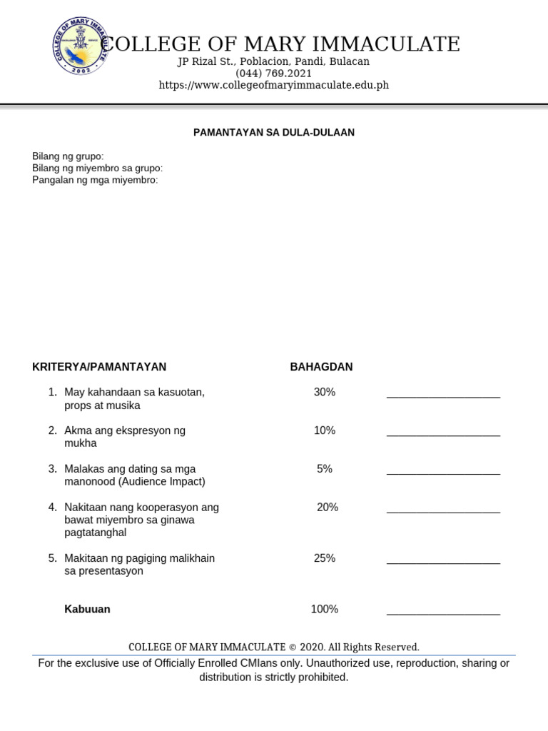 "Effective Assessment Using Rubrics" DULA-DULAAN | PDF