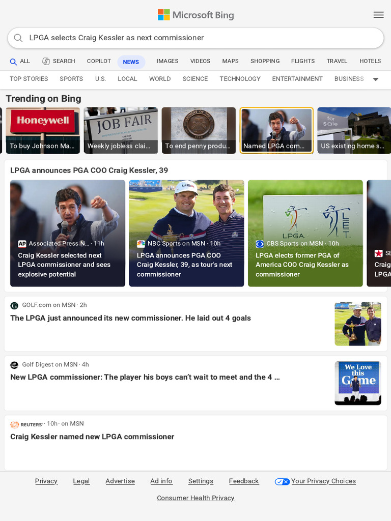 LPGA Selects Craig Kessler As Next Commissioner | PDF