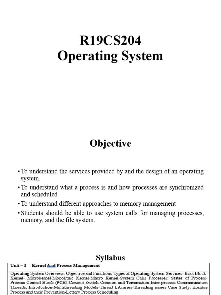 Operating System Overview Updated | PDF | Operating System | Process ...
