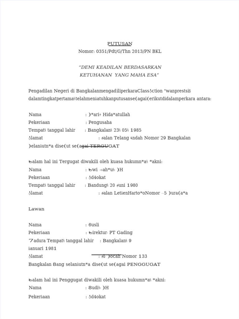 putusan perkara perdata | PDF