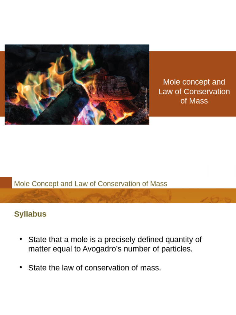 Mole Concept and Law of Conservation of Mass | PDF | Mole (Unit ...