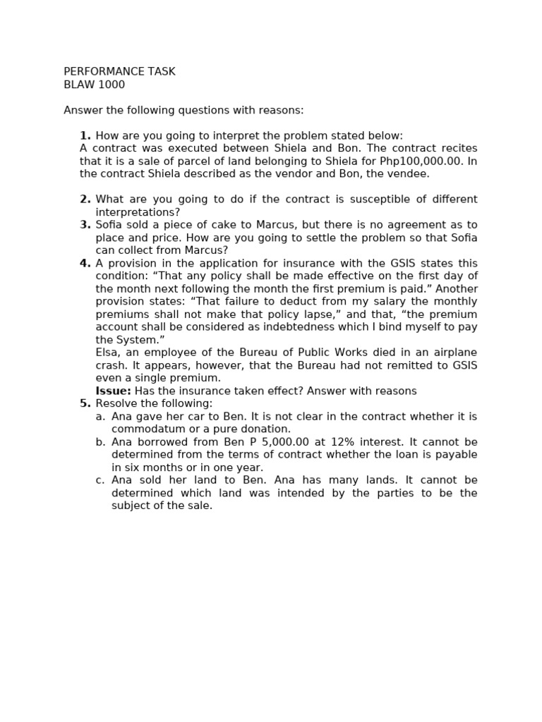 Performance Task 1 | PDF