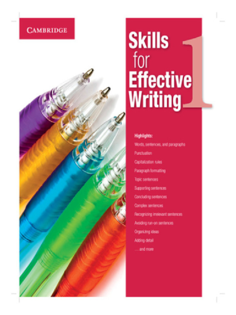 Skills For Effective Writing 1 (2 WEEKS) | PDF | Plural | Paragraph