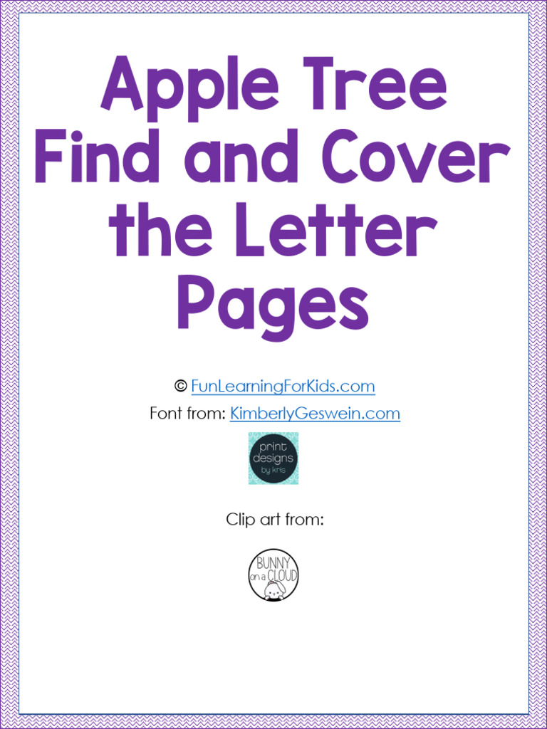 Apple Tree Find The Letter Worksheets | PDF