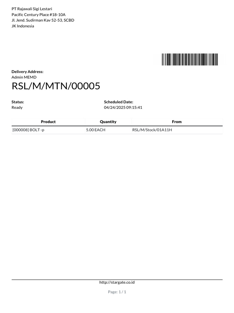 Picking Operations - Admin MEMD - RSL - M - MTN - 00005 | PDF