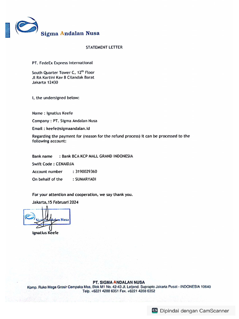 Form Retur Fedex | PDF