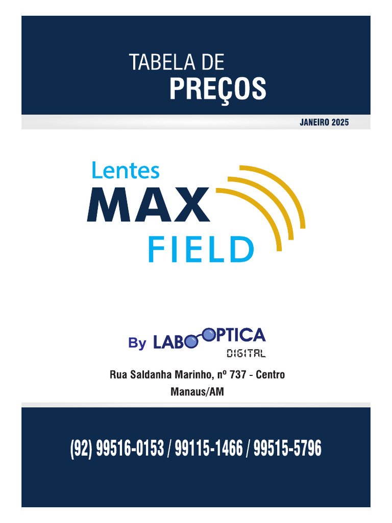 Max Field Max Lux - Tabela Precos - 2025 - Rev - 03!01!25 | PDF