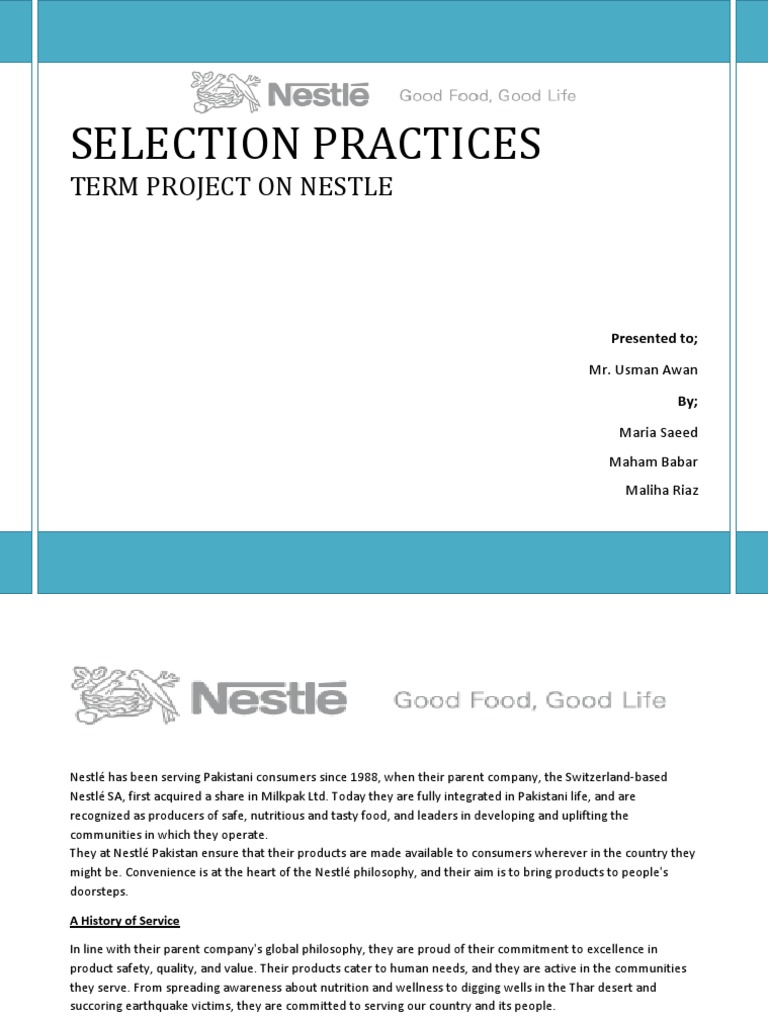 Nestle | PDF | Recruitment | Compensation And Benefits