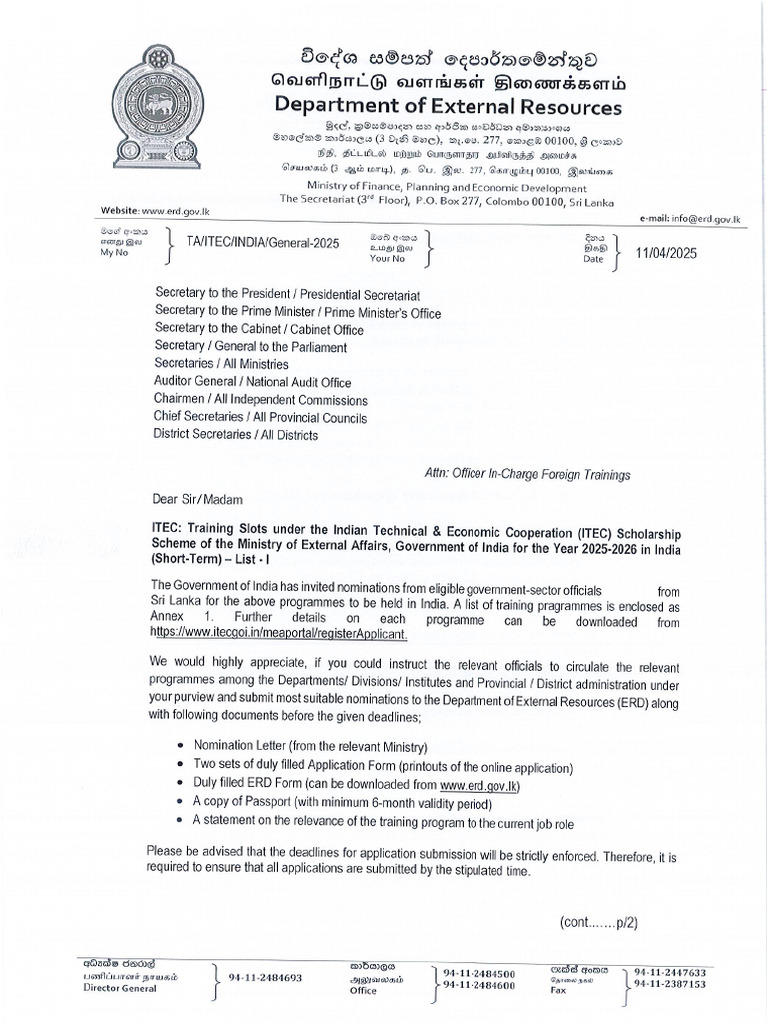ERD Letter - I | PDF