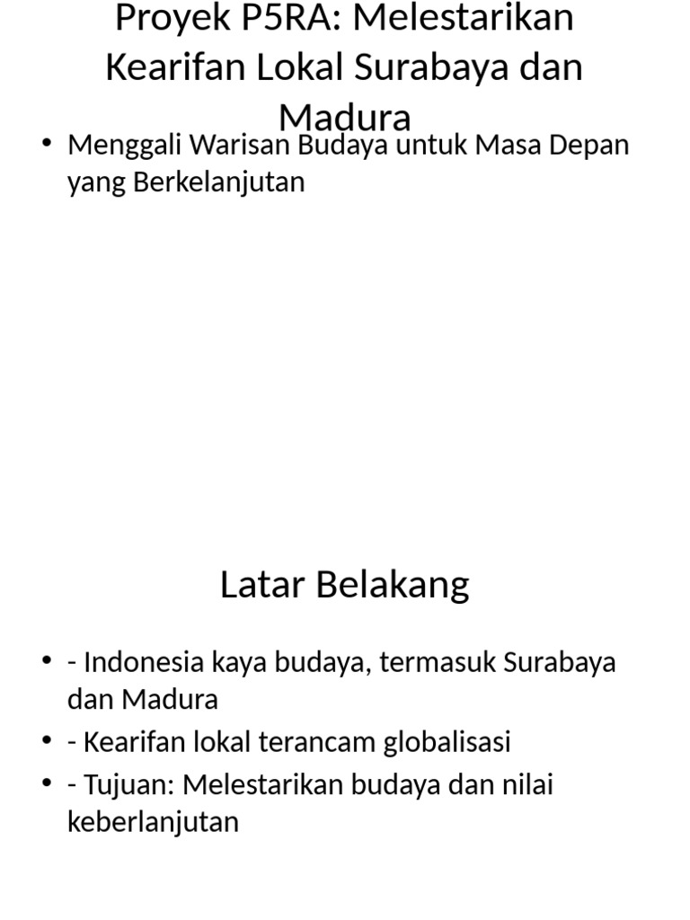 Proyek P5RA Kearifan Lokal | PDF